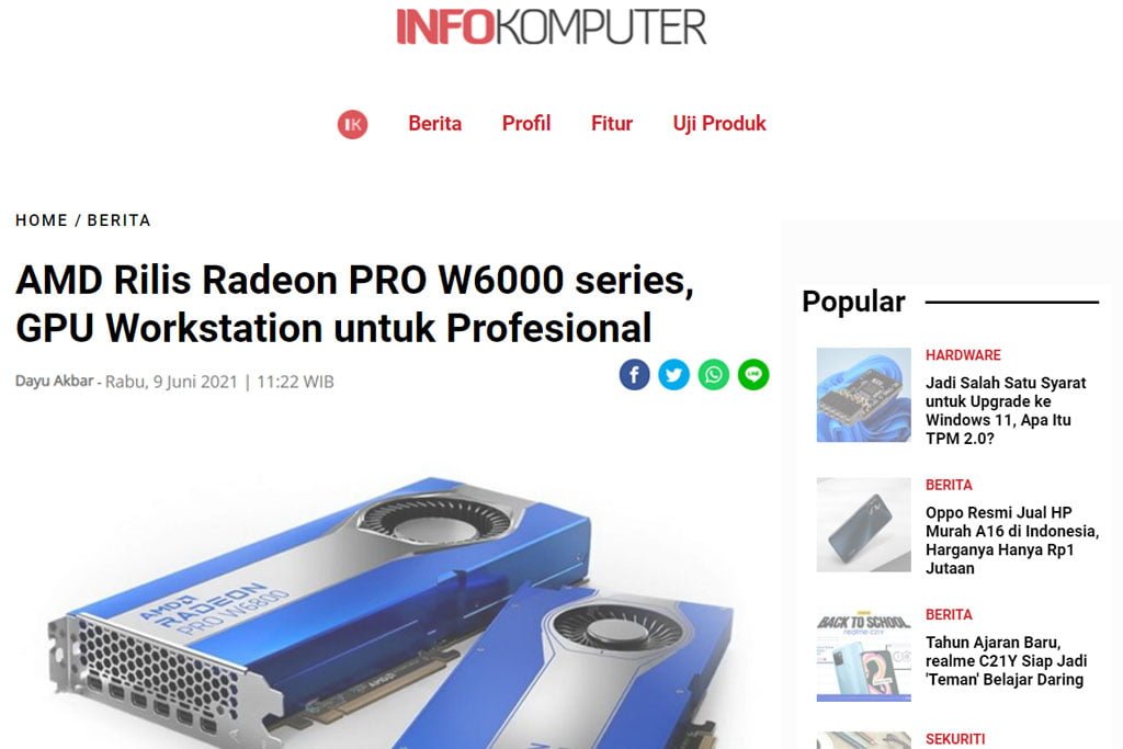 AMD Rilis Radeon PRO W6000 series, GPU Workstation untuk Profesional ...