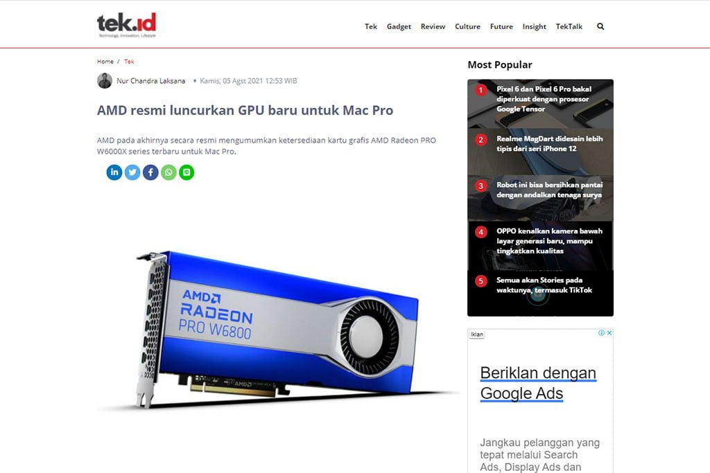 AMD resmi luncurkan GPU baru untuk Mac Pro - United Communications